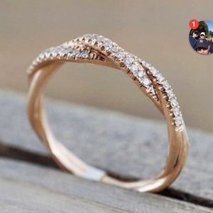 Jewelry | Rose Gold Cubic Zarcon Twist Ring | Poshmark
